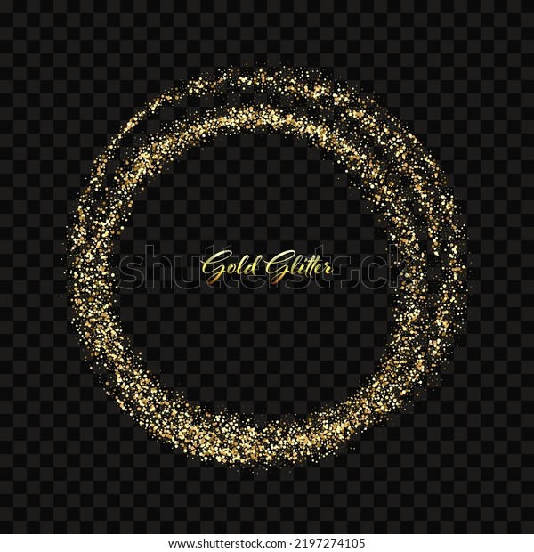 Shiny Golden Circle Frame Sparkling Golden Stock Vector (Royalty Free ...