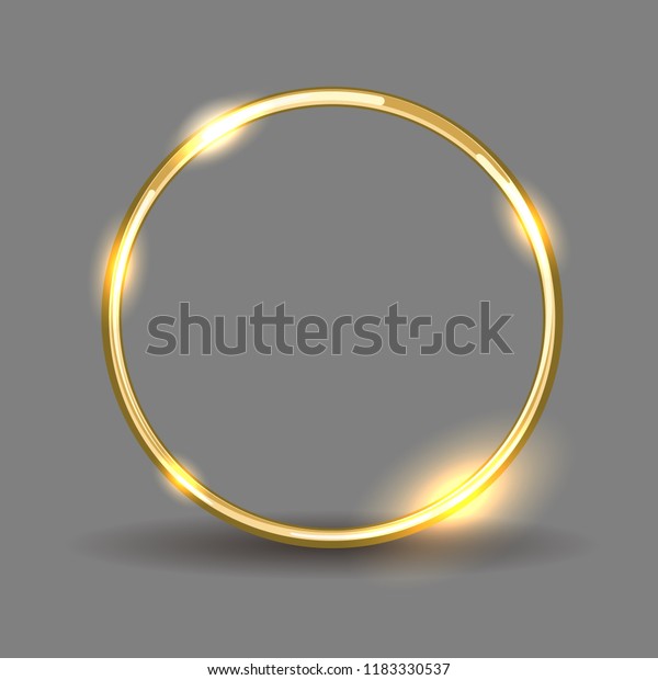 Shiny Golden Ring Circle Gold Metal Stock Vector (Royalty Free ...