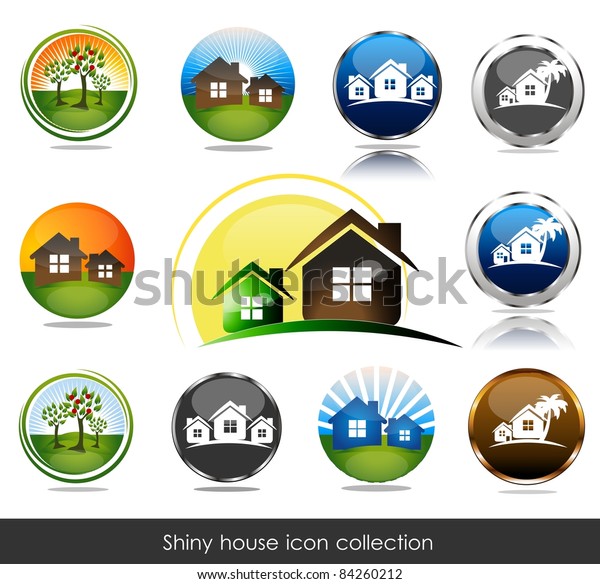 Shiny House Icon Collection Stock Vector (Royalty Free) 84260212 ...