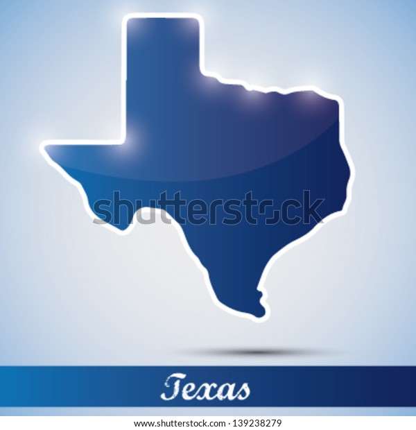Shiny Icon Form Texas State Usa: vector de stock (libre de regalías ...