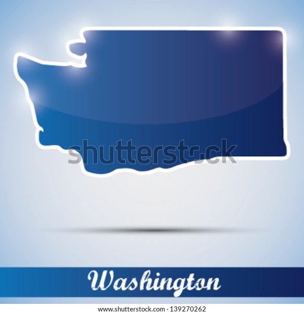 Shiny Icon Form Washington State Usa Stock Vector (Royalty Free ...