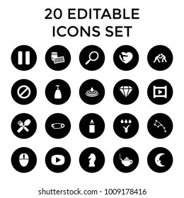Shiny Icons Set 20 Editable Filled Stock Vector (Royalty Free) 1009178416