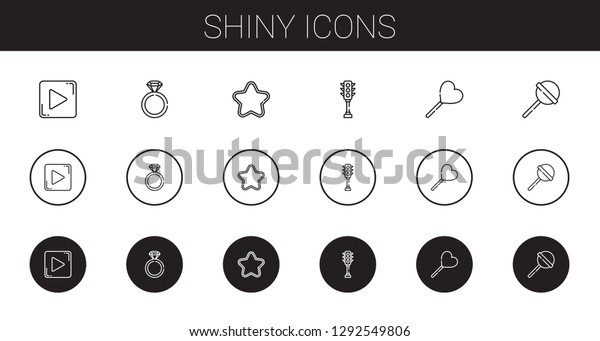 Shiny Icons Set Collection Shiny Play Stock Vector (Royalty Free ...