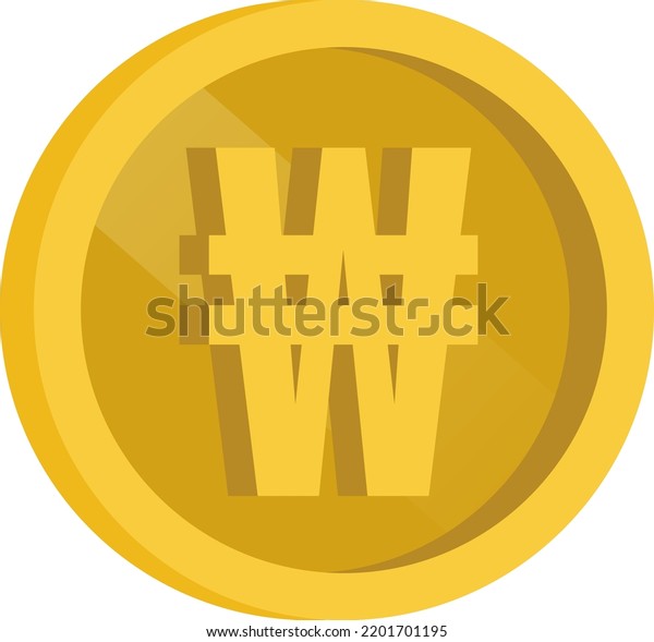 Shiny Korean Won Gold Coin Vector Stock Vector (Royalty Free ...