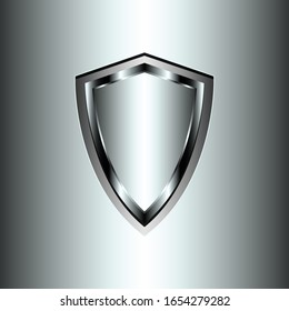 Vector Brushed Silver Steel Shiny Shield Stock Vector (Royalty Free ...