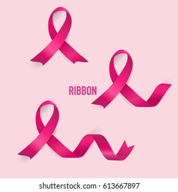 Shiny Pink Ribbon Vector Illustration Stock Vector (Royalty Free ...