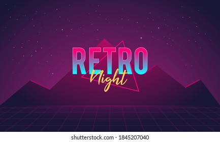 Shiny Retro Night Vector Illustration Background Stock Vector (Royalty ...