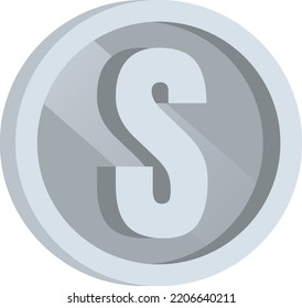 Shiny Silver Coin Vector Illustration Stock Vector (Royalty Free ...