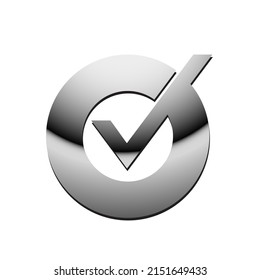Shiny Silver Tick Vector Icon Stock Vector (Royalty Free) 2151649433 ...