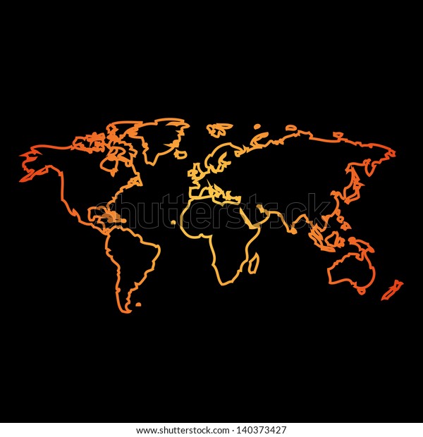 Shiny World Map: vector de stock (libre de regalías) 140373427 ...