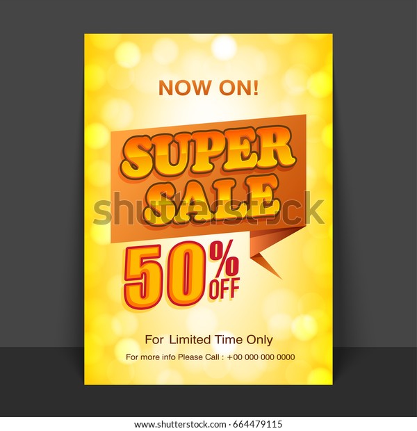 Shiny Yellow Flyer Template Poster Design Stock Vector (Royalty Free ...