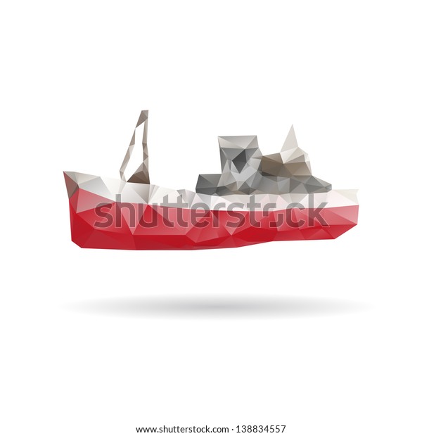 Ship Abstract Isolated On White Backgrounds Stock Vector (Royalty Free ...
