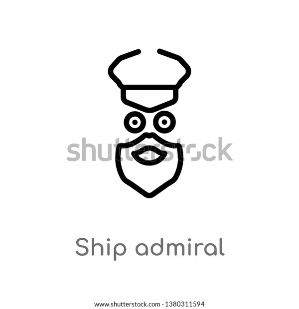 Ship Admiral Vector Line Icon Simple Stock Vector (Royalty Free ...