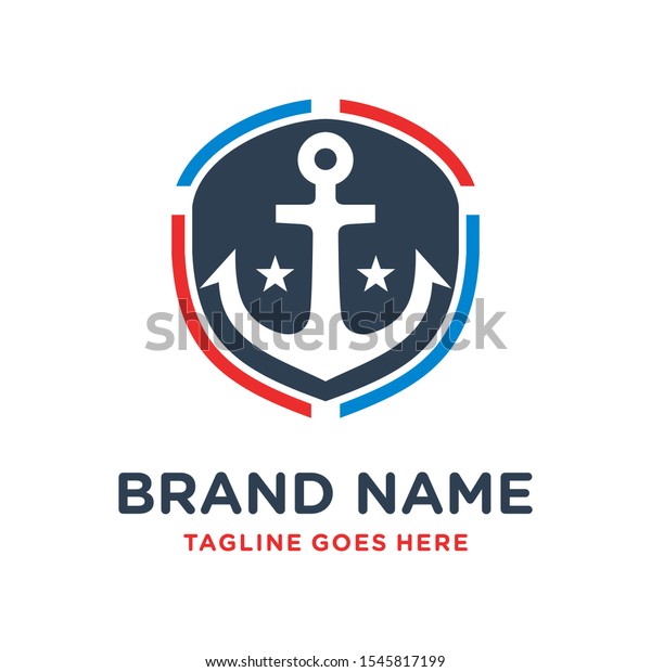 Ship Anchor Shield Logo Design: vector de stock (libre de regalías) 1545817199 | Shutterstock
