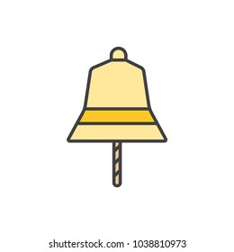 Ship Bell Flat Line Colored Icon Stock Vector (Royalty Free) 1038810973