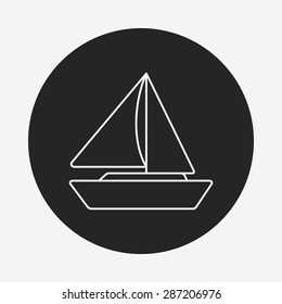 Ship Boat Line Icon Stock Vector (Royalty Free) 287206976 | Shutterstock