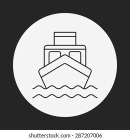 Ship Boat Line Icon Stock Vector (Royalty Free) 287207006 | Shutterstock