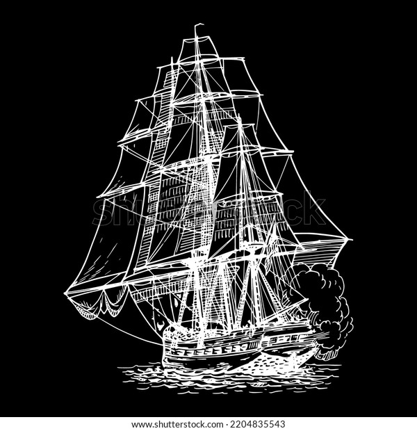 Ship Cannon Pirate War Pirates Fire Stock Vector (Royalty Free ...