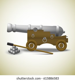 Ship Cannon Vector Illustration Stock Vector (Royalty Free) 615886583 ...