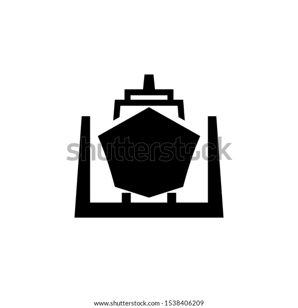 Ship Dry Dock Black Icon Clipart Stock Vector (Royalty Free) 1538406209