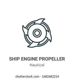 Ship Engine Propeller Outline Vector Icon Stock Vector (Royalty Free ...