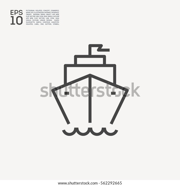 Ship Isolated Minimal Icon Liner Graph Stock Vector (Royalty Free ...