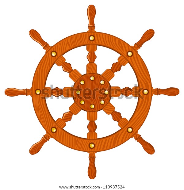 Ship Navy Wheel Isolated Stock Vector (Royalty Free) 110937524 ...