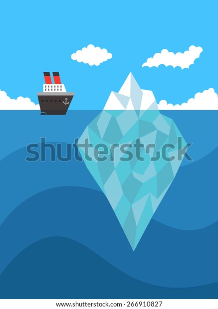 Ship Near Iceberg Vector Danger Concept Stock Vector (Royalty Free ...