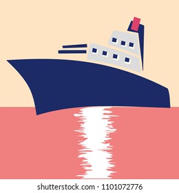 Ship Red Sea Vector Illustration Stock Vector (Royalty Free) 1101072776
