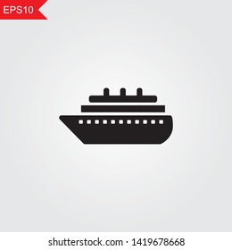 Ship Simple Black Icon Vector Illustration Stock Vector (Royalty Free ...
