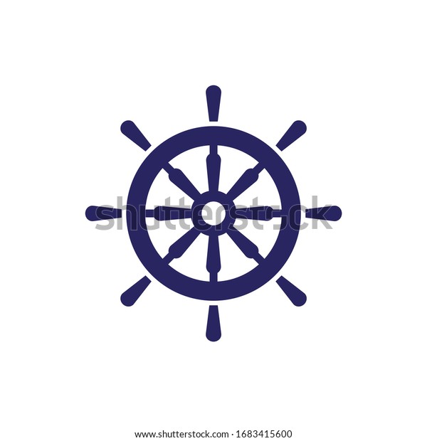 Ship Steering Icon Design Isolated On Stock Vector (Royalty Free ...