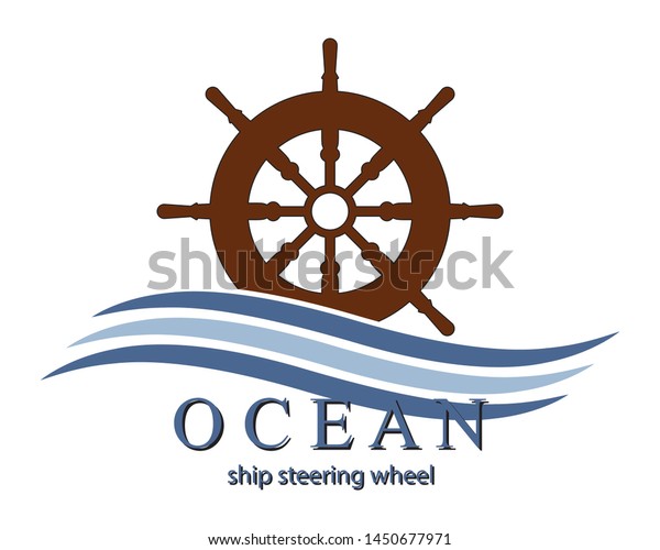 Ship Steering Wheel Symbol Sea Cruise Stock Vector (Royalty Free ...