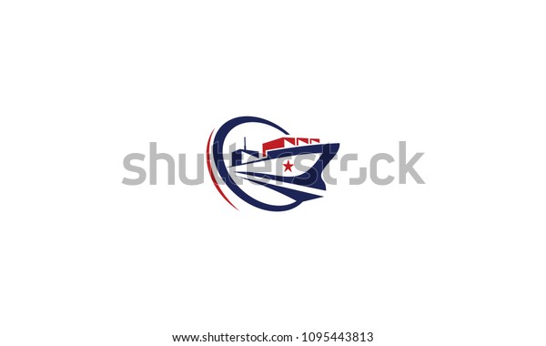 Ship Tanker Shipping Logo Vector Stock Vector (Royalty Free) 1095443813