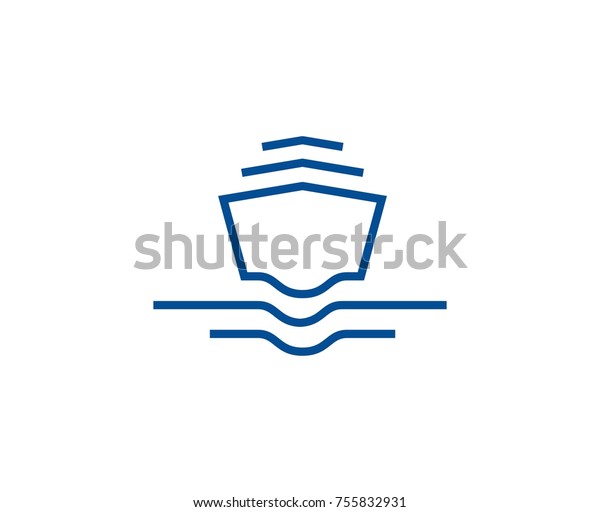 Ship Wave Logo Stock Vector (Royalty Free) 755832931