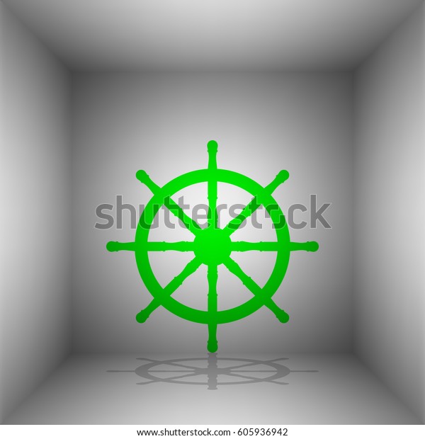 Ship Wheel Sign Vector Green Icon Stock Vector (Royalty Free) 605936942 ...