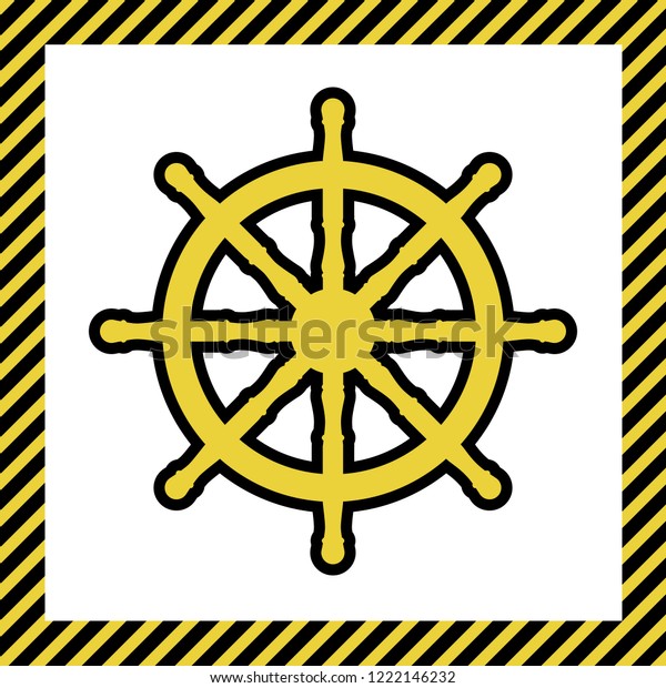 Ship Wheel Sign Vector Warm Yellow Stock Vector (Royalty Free ...