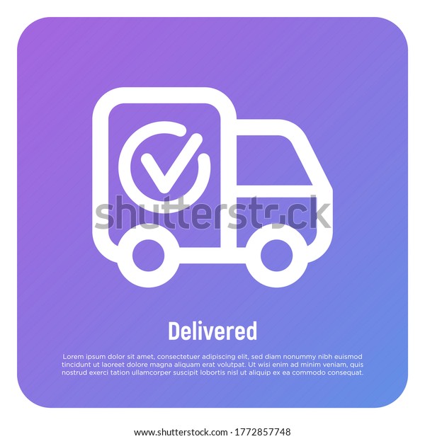 Shipment Delivered Lorry Check Mark Delivery: เวกเตอร์สต็อก (ปลอดค่า ...