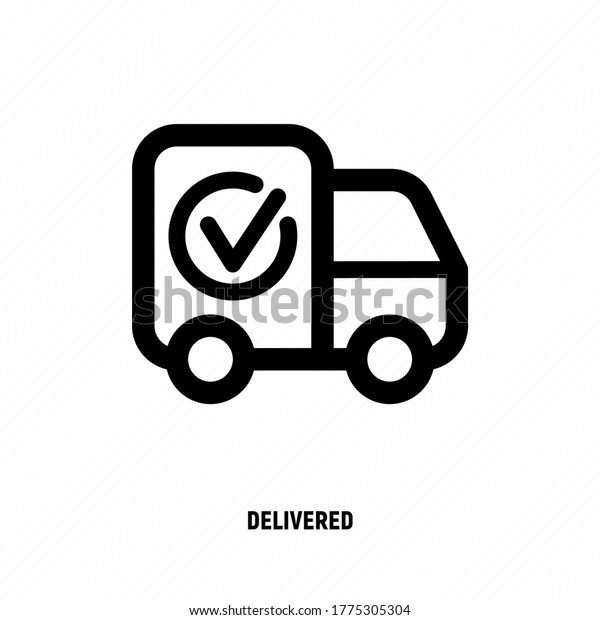 Shipment Delivered Lorry Check Mark Delivery Stock Vector (Royalty Free ...