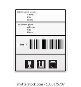 Shipping Bar Code Label Sticker Shipping Stock Vector (Royalty Free ...
