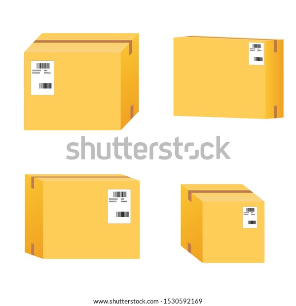 Shipping Box Barcode On White Blackground Stock Vector (Royalty Free ...