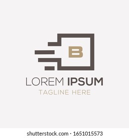 Shipping Box Logo Vector Very Fast Stock Vector (Royalty Free ...