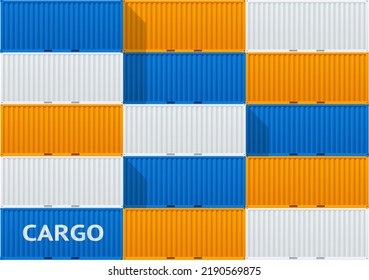 Shipping Cargo Container Background Card Logistics Stock Vector ...