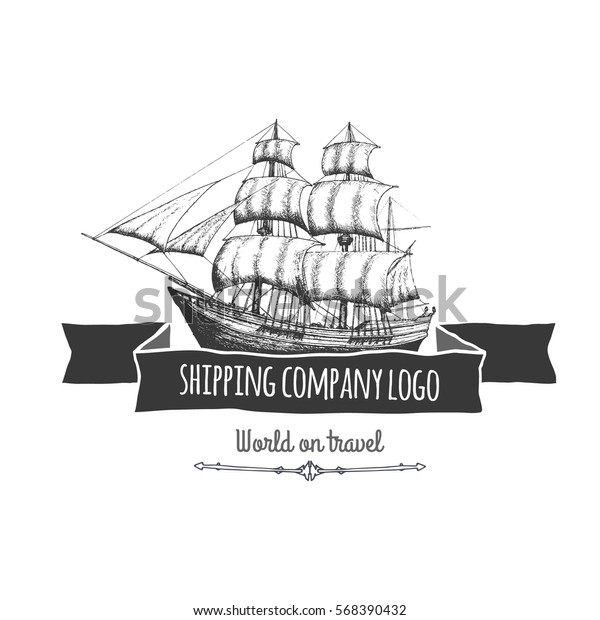 Shipping company logo. Vector isolated illustration.