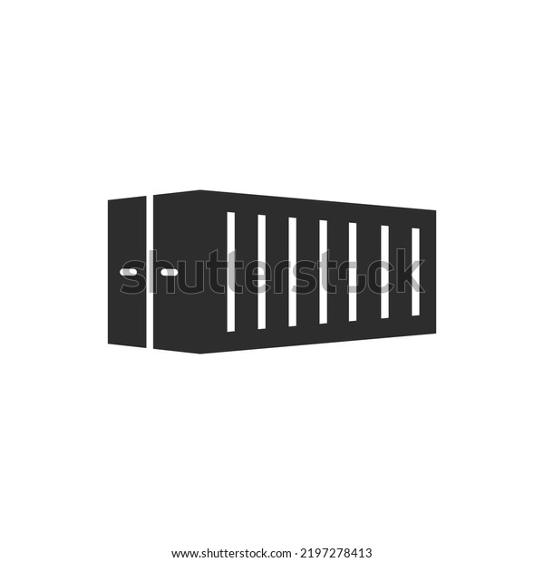 Shipping Container Icon Monochrome Black White Stock Vector (Royalty ...