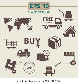 Shipping Delivery Icons Set Stock Vector (Royalty Free) 335387720 ...
