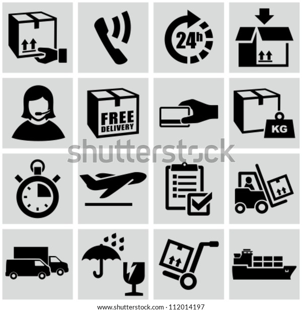 Shipping Delivery Icons Set Stock Vector (Royalty Free) 112014197