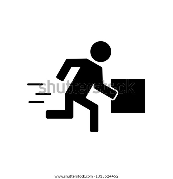 Shipping Icon Running Man Delivery Man Stock Vector (Royalty Free ...