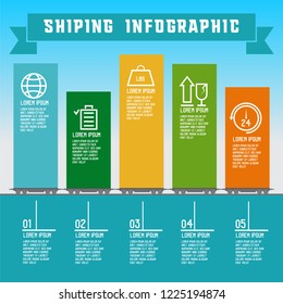 Shipping Info Graphic Business Vector Illustration: เวกเตอร์สต็อก (ปลอด ...