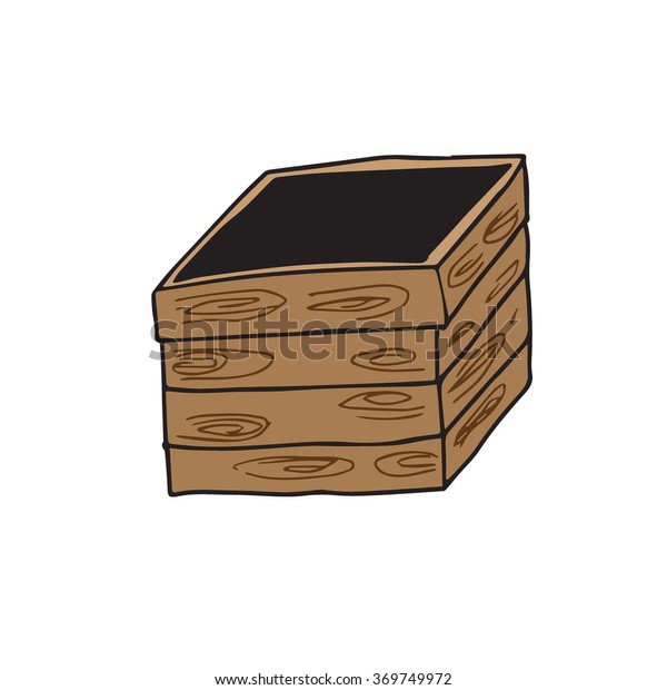Shipping Object Wooden Box Cartoon Stock Vector (Royalty Free) 369749972