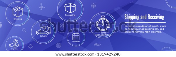 Shipping Receiving Icon Set W Boxes Stock Vector (Royalty Free ...